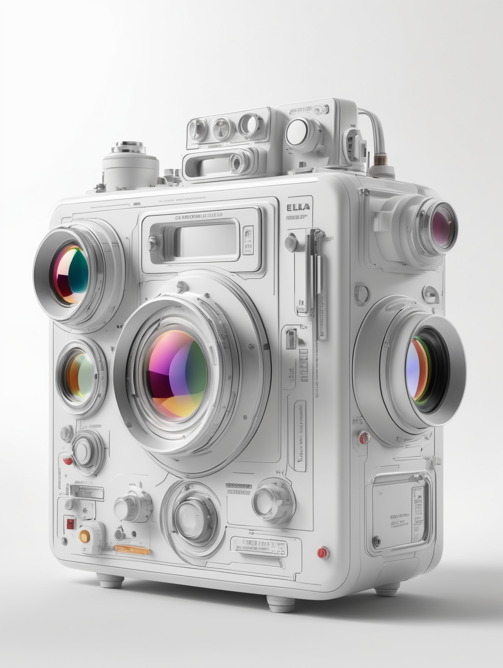 Premium Free ai Images | product photo retro cyber tech reflective ella ...