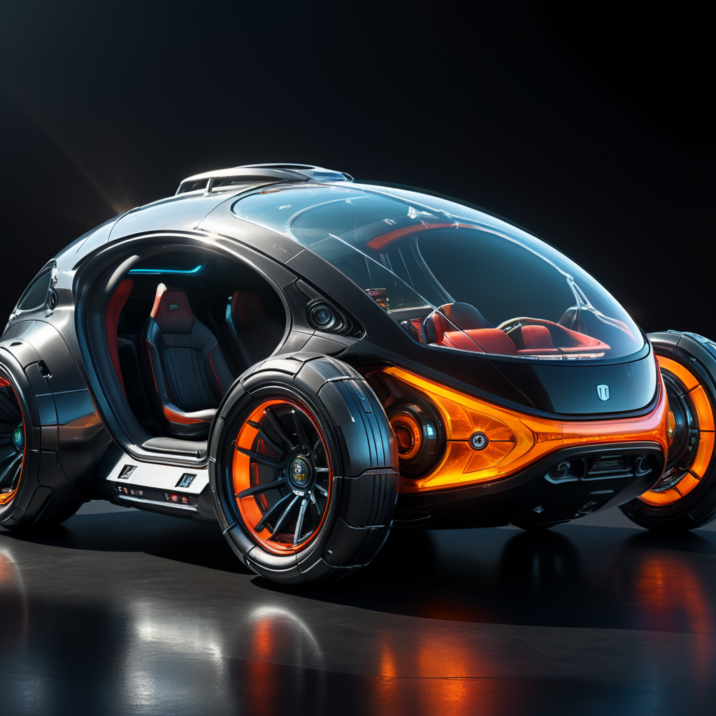 Premium Free ai Images | futuristic sci fi pod car flat design product ...
