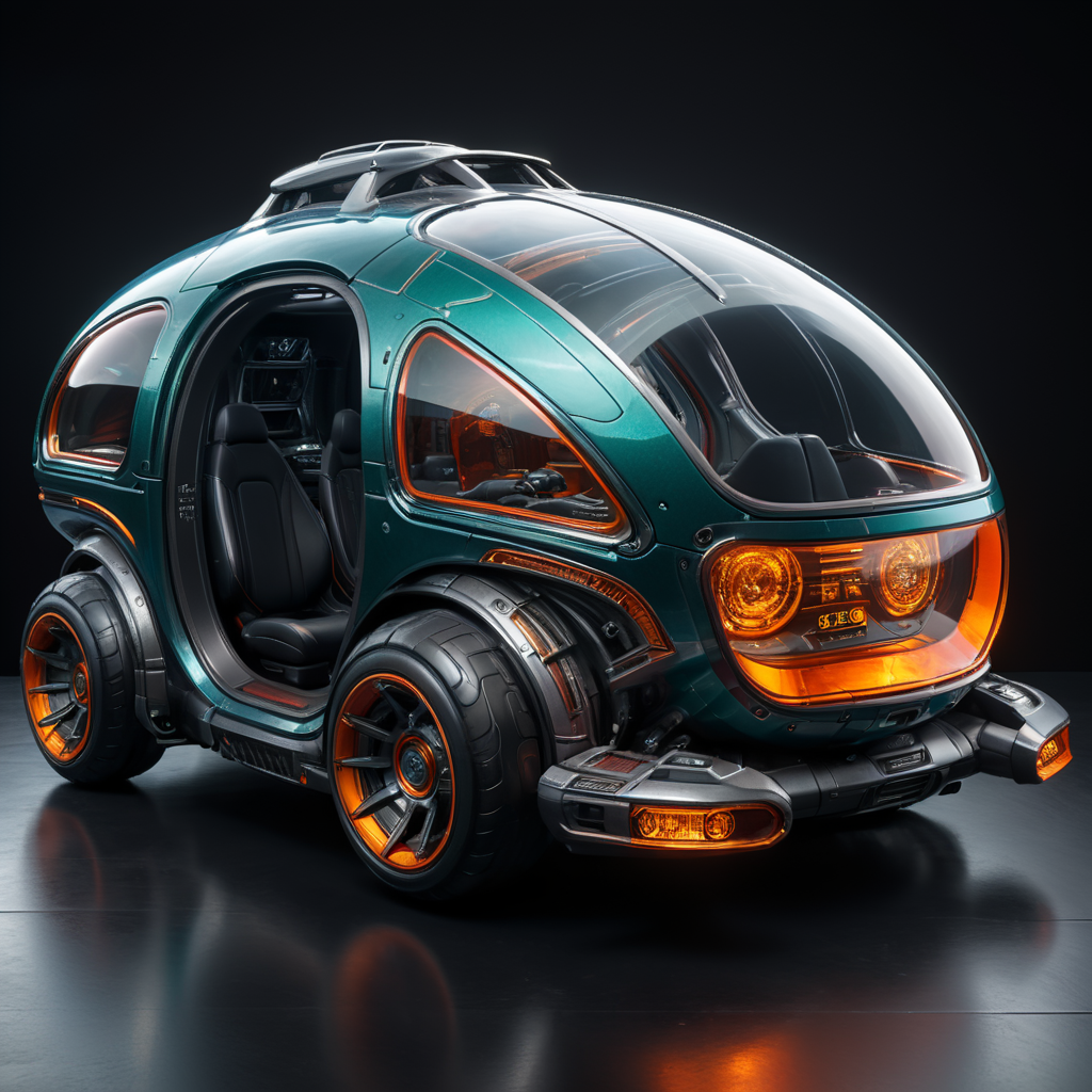 Premium Free ai Images | futuristic sci fi pod car flat design product ...