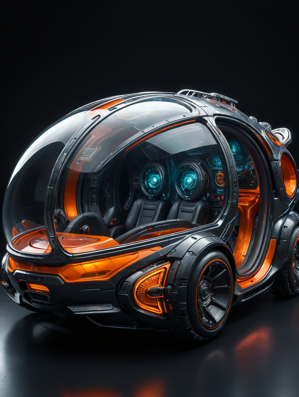 Premium Free ai Images | futuristic sci fi pod car flat design product ...