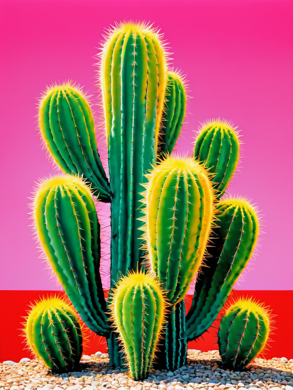 Premium Free ai Images | cactus pop art