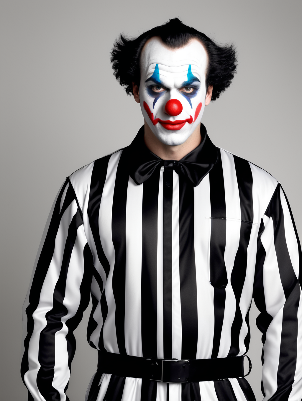 Premium Free ai Images | clown in black and white stripes prison ...