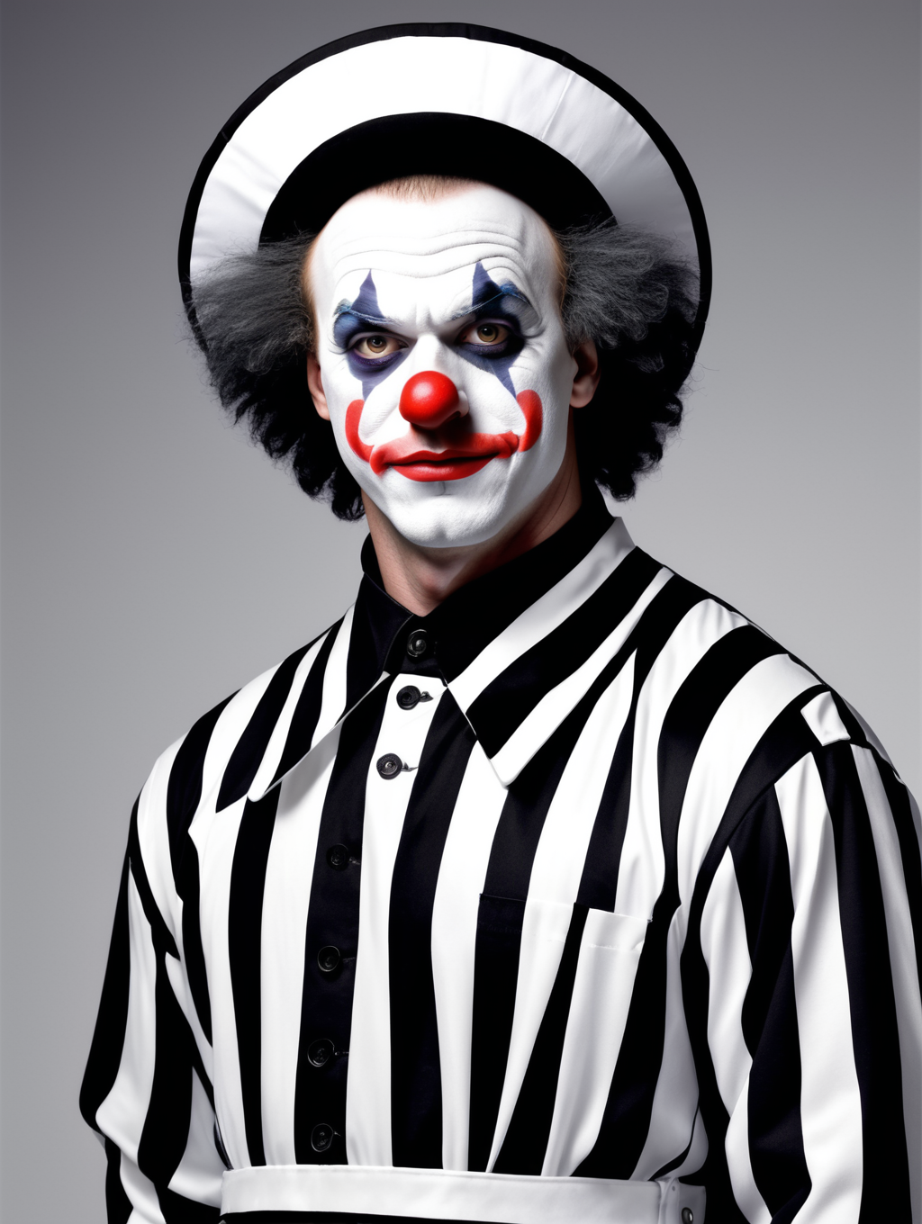 Premium Free ai Images | clown in black and white stripes prison ...