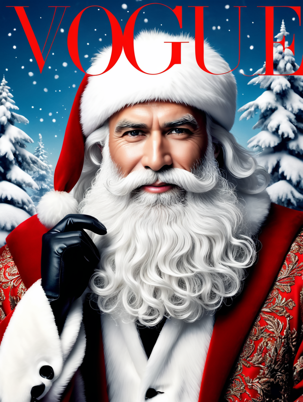 Premium Free ai Images | happy new year man santa on the cover of vogue