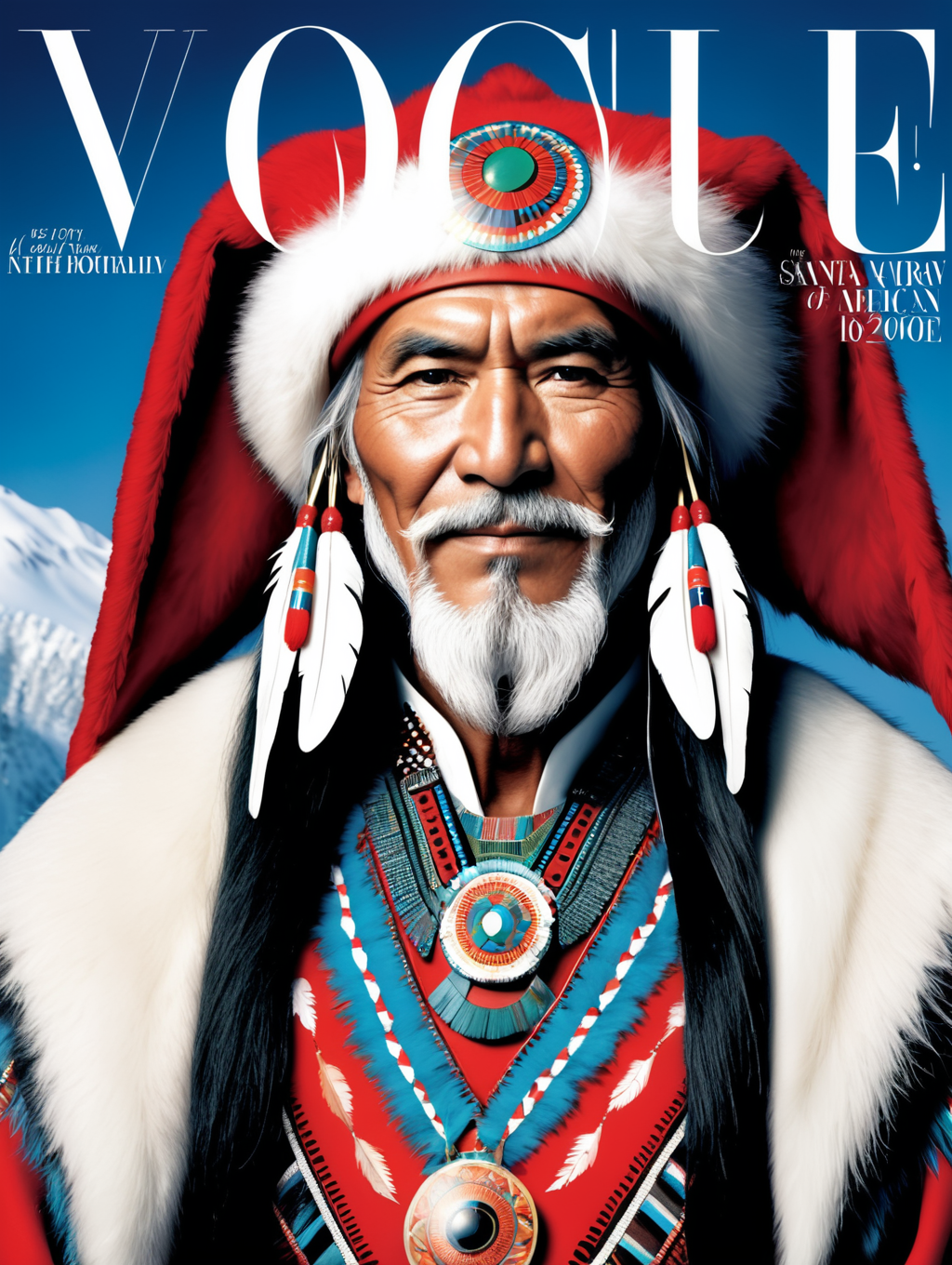 Premium Free ai Images | happy new year native american santa on the ...