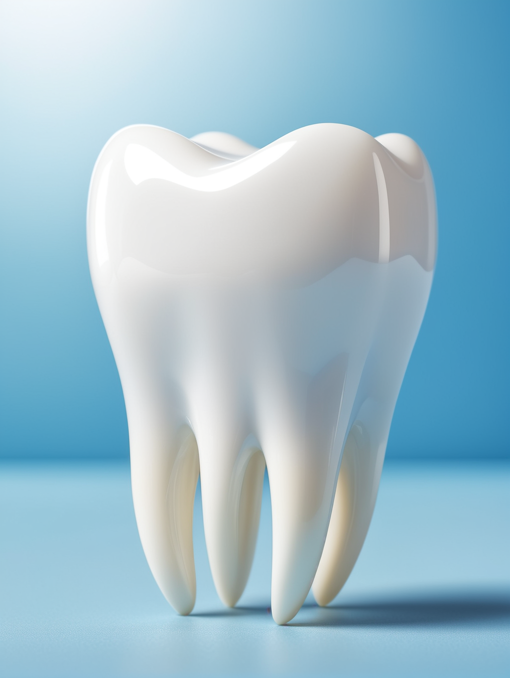 Premium Free ai Images | one white tooth blue background hyper realistic