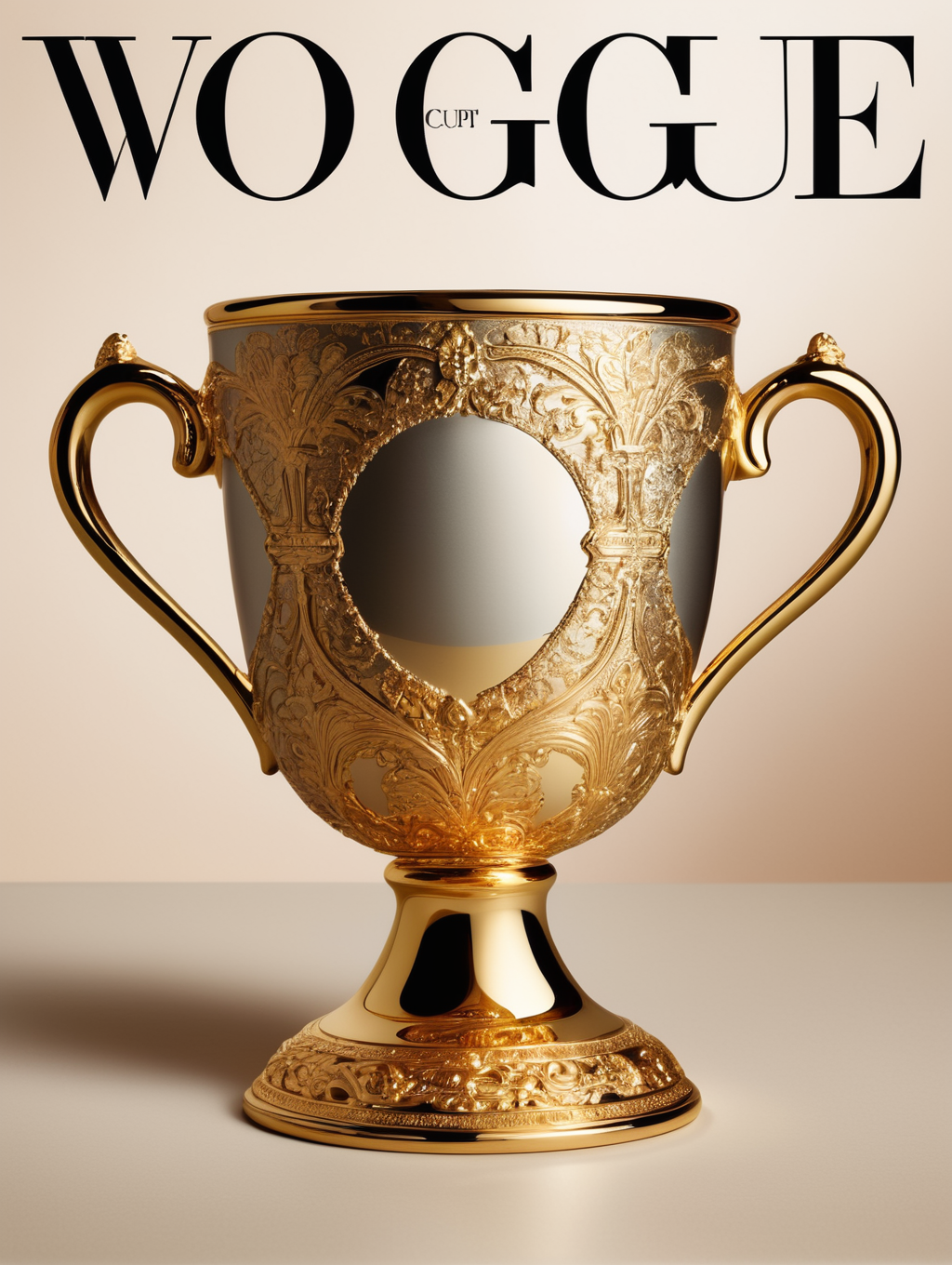 Premium Free ai Images | golden grail cup on the cover of vogue
