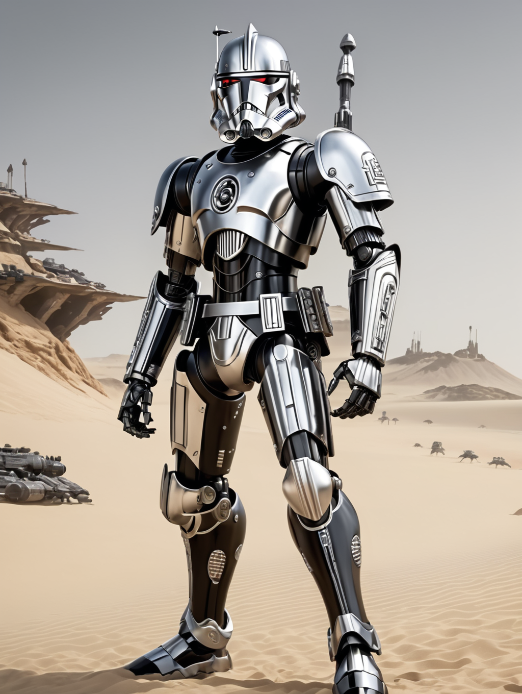 Premium Free ai Images | commando droid star wars full body battle pose ...
