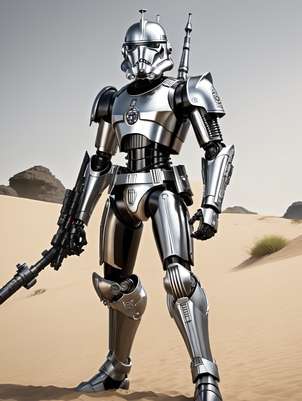Premium Free ai Images | commando droid star wars full body battle pose ...