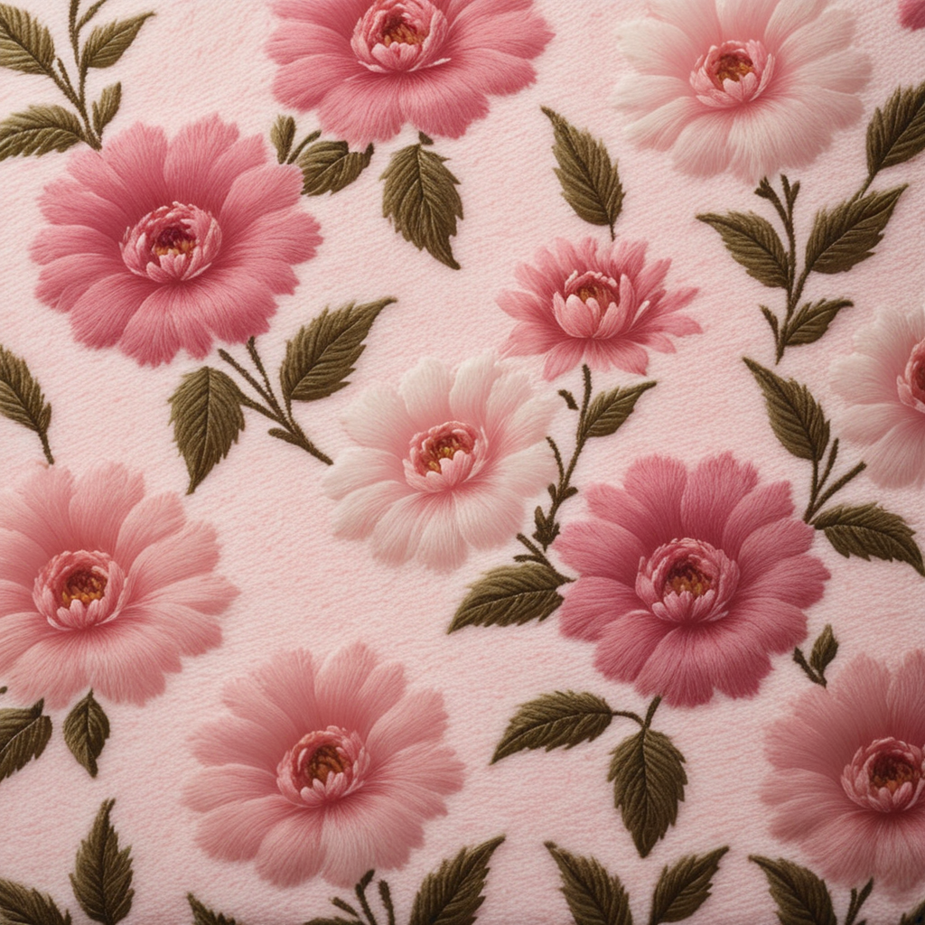 Premium Free ai Images | create sherpa fabric texture with floral ...