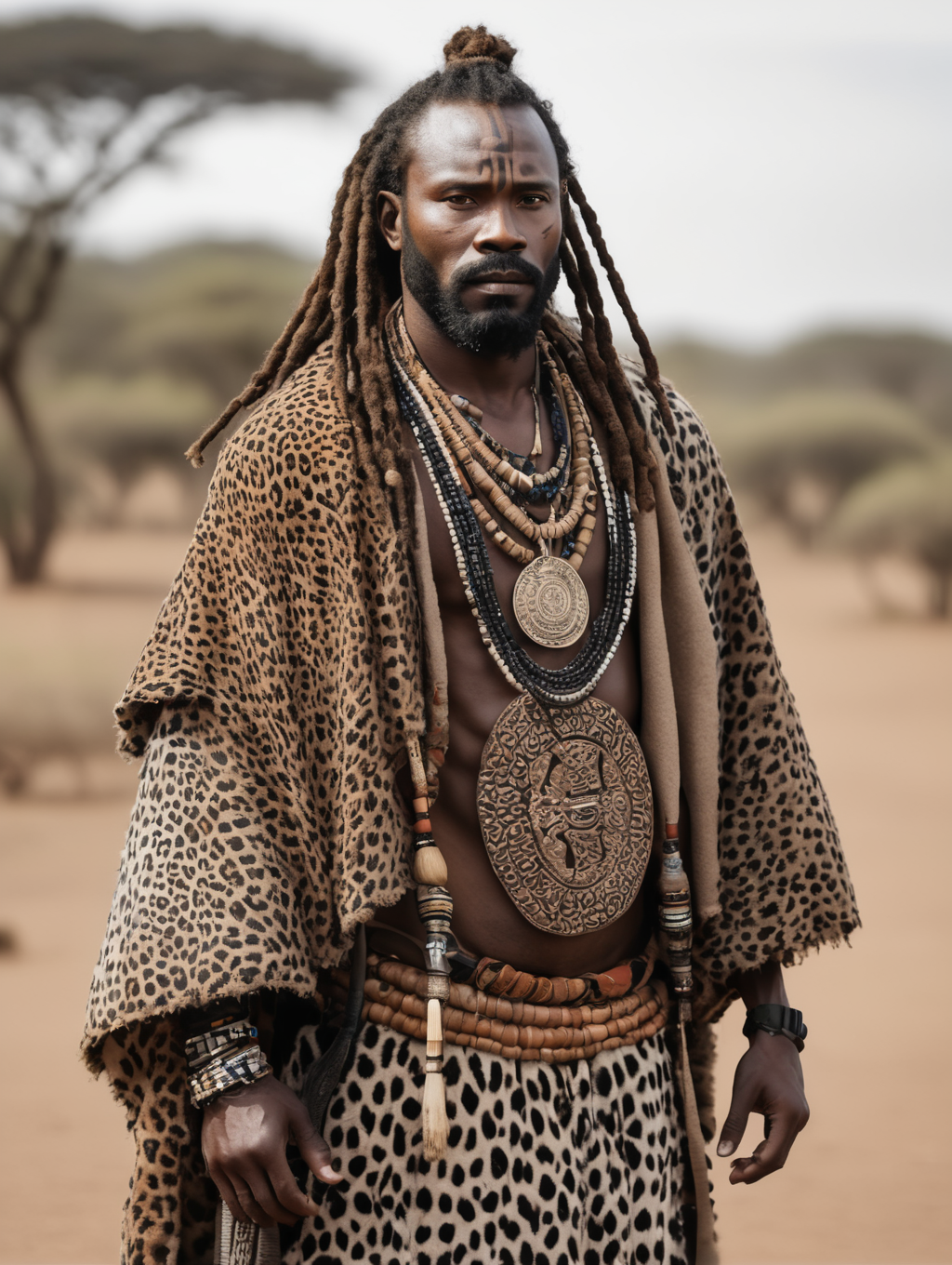 Premium Free ai Images | kenyan tribal warrior with dreadlocks and ...
