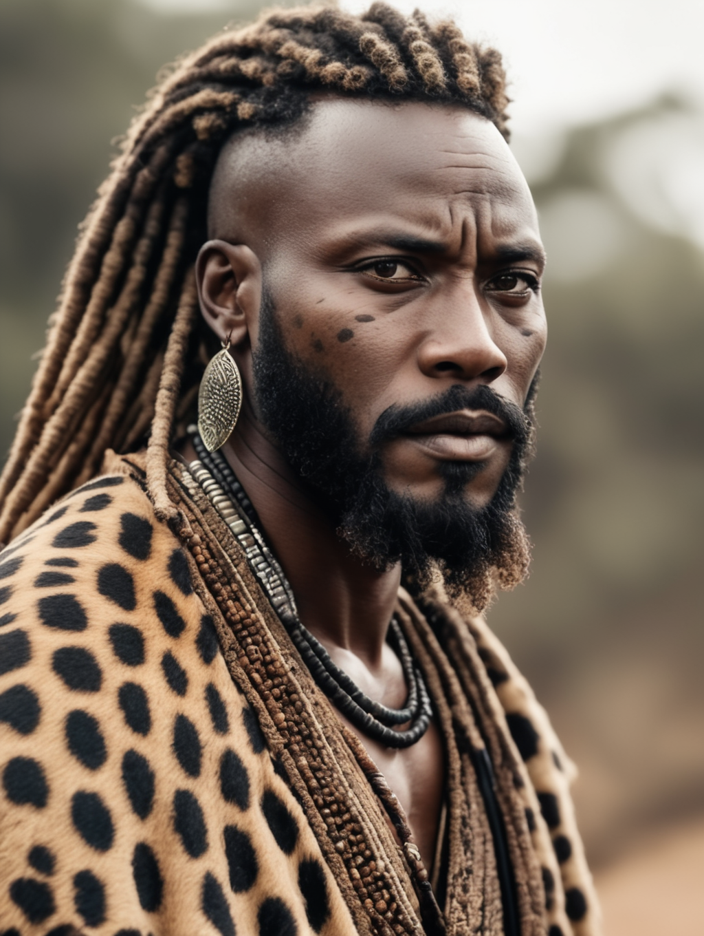 Premium Free ai Images | kenyan tribal warrior with dreadlocks and ...