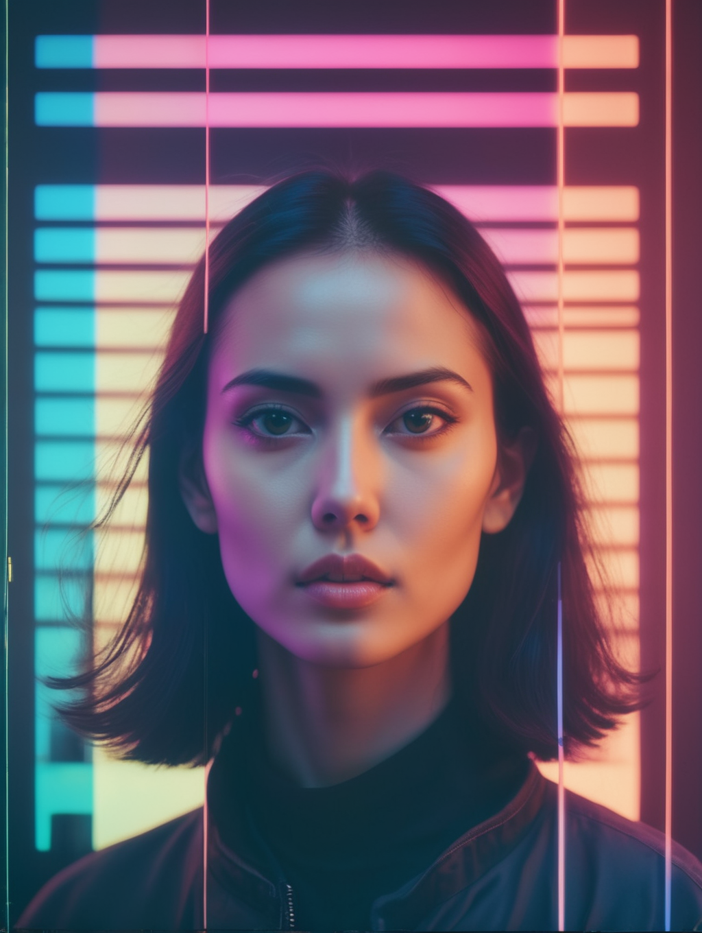 Premium Free ai Images | shifting spectra mixed multimedia portrait ...