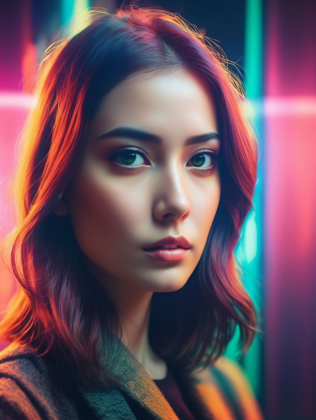 Premium Free ai Images | shifting spectra mixed multimedia portrait ...