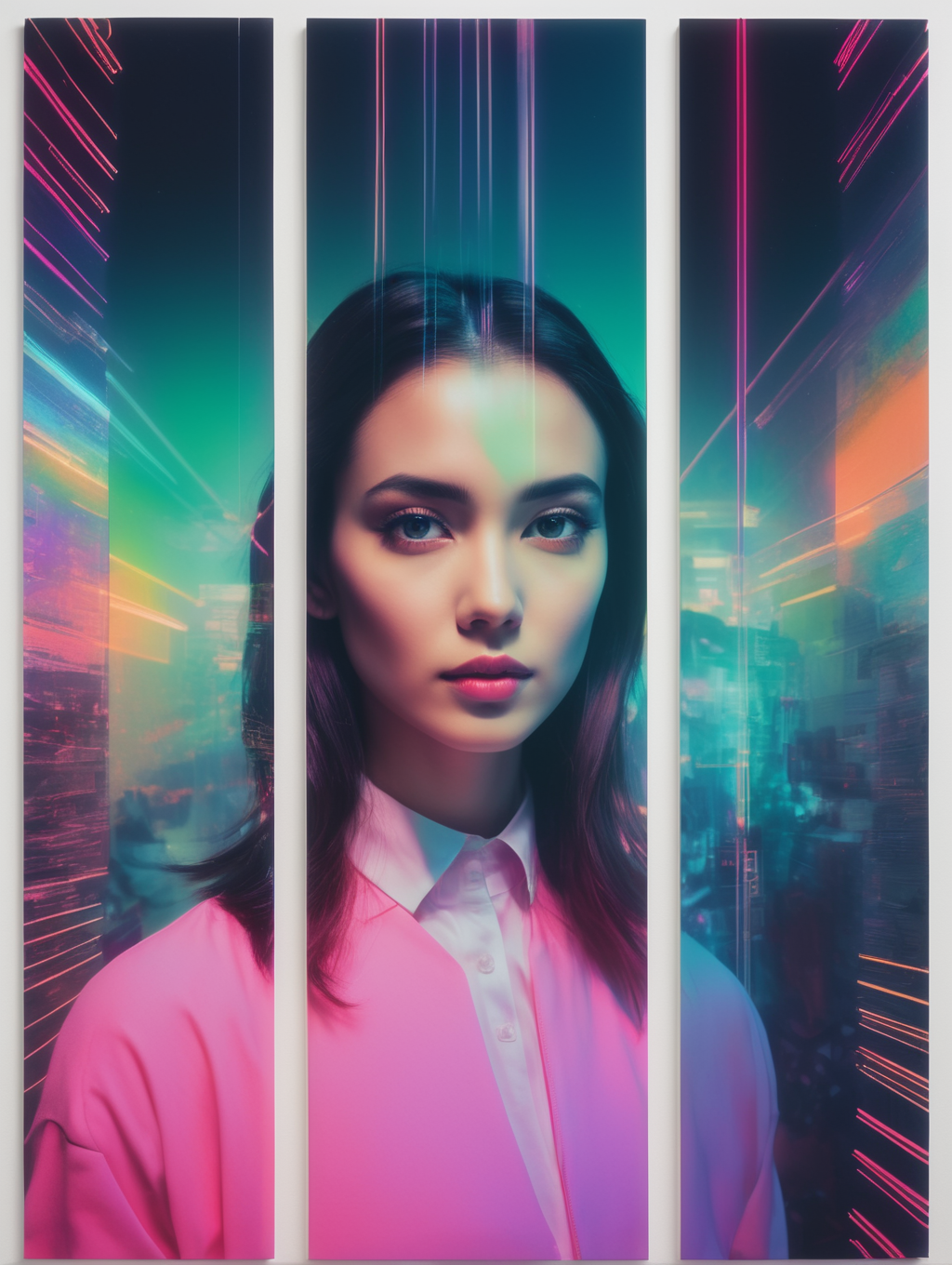 Premium Free ai Images | shifting spectra mixed multimedia portrait ...