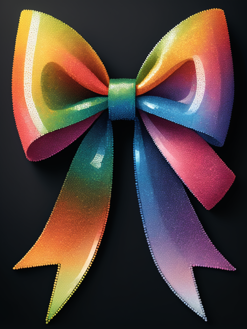 Premium Free ai Images | pointillism translucent bow on dark background ...