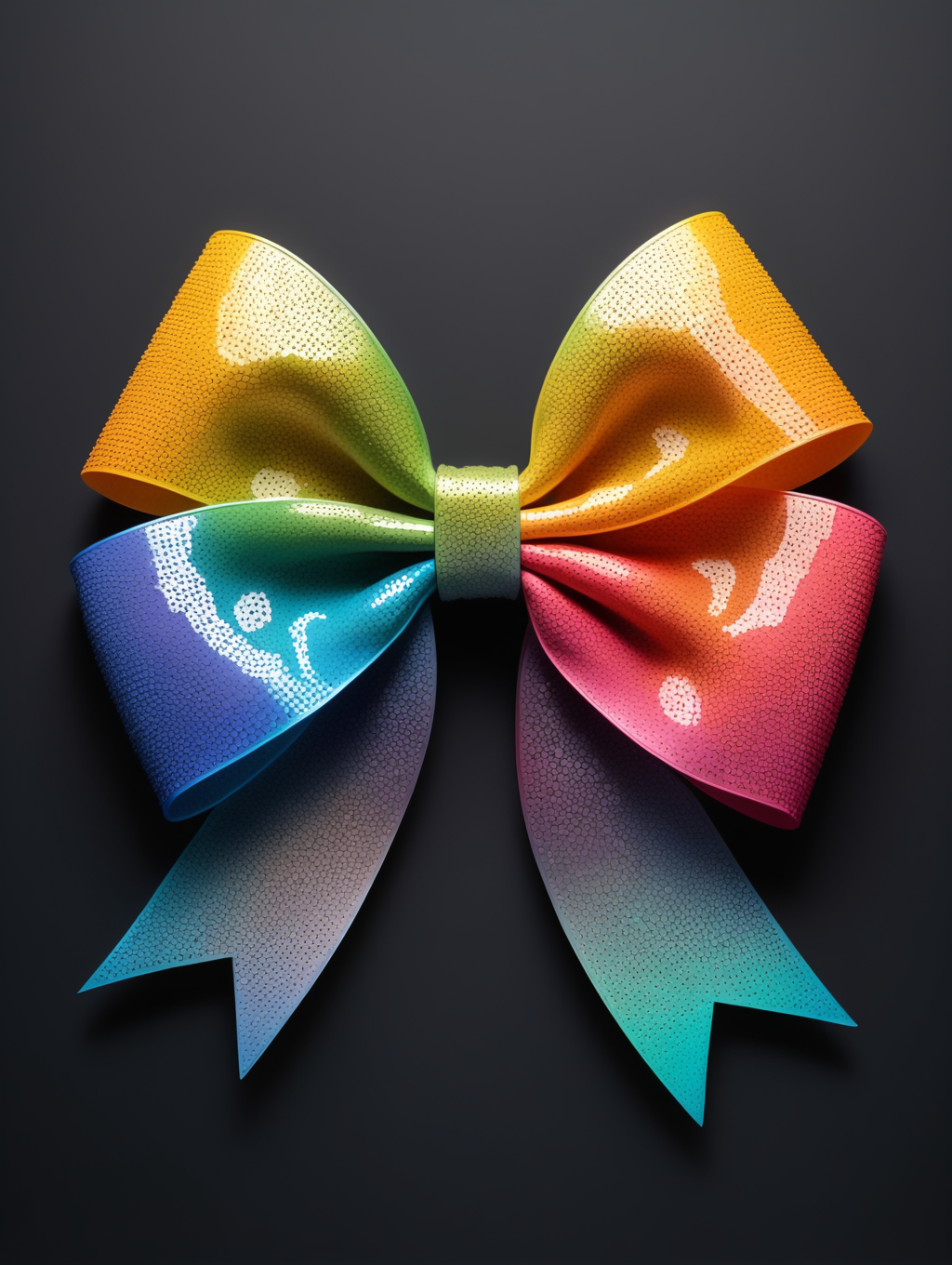 Premium Free ai Images | pointillism translucent bow on dark background ...