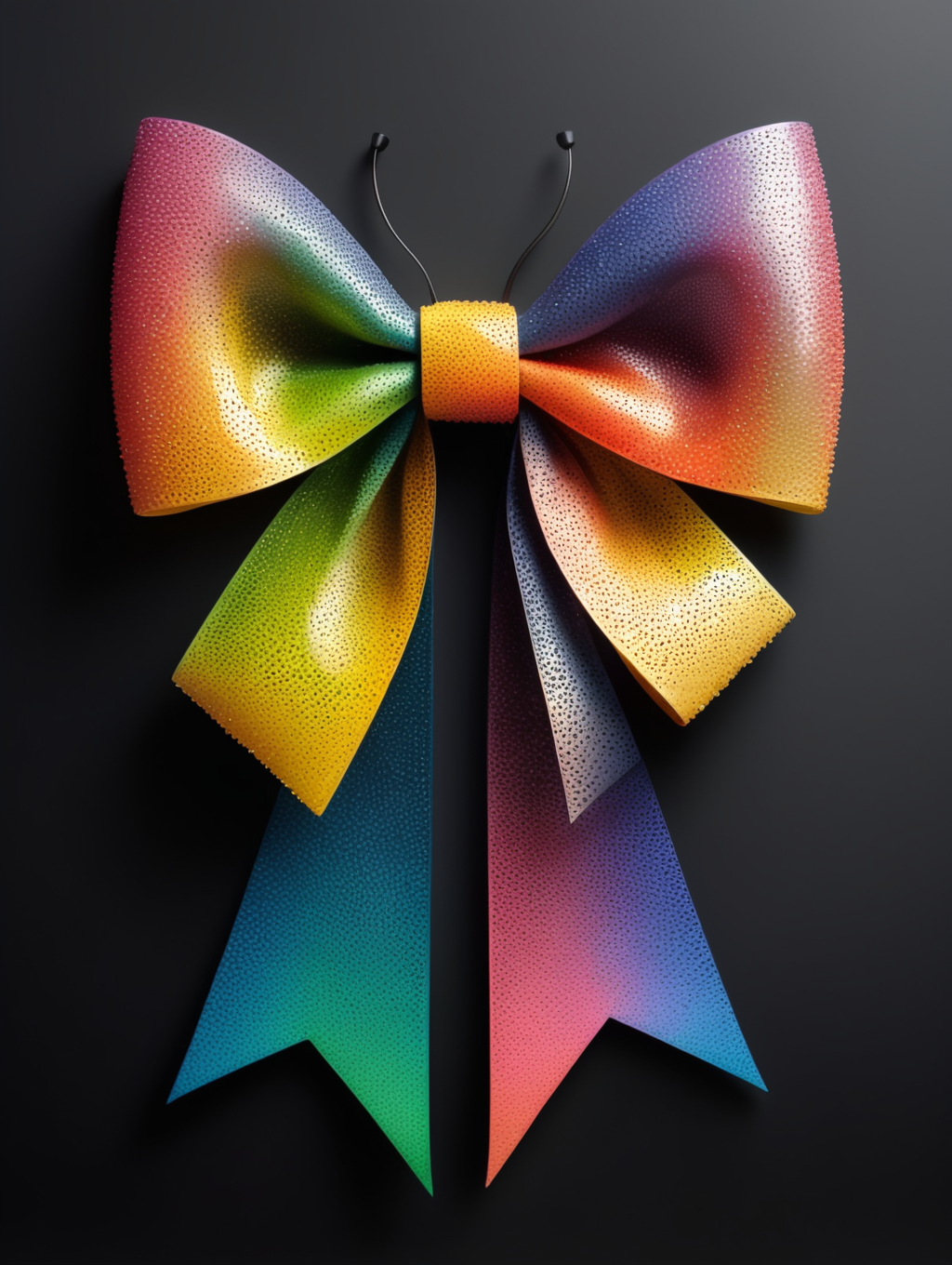 Premium Free ai Images | pointillism translucent bow on dark background ...