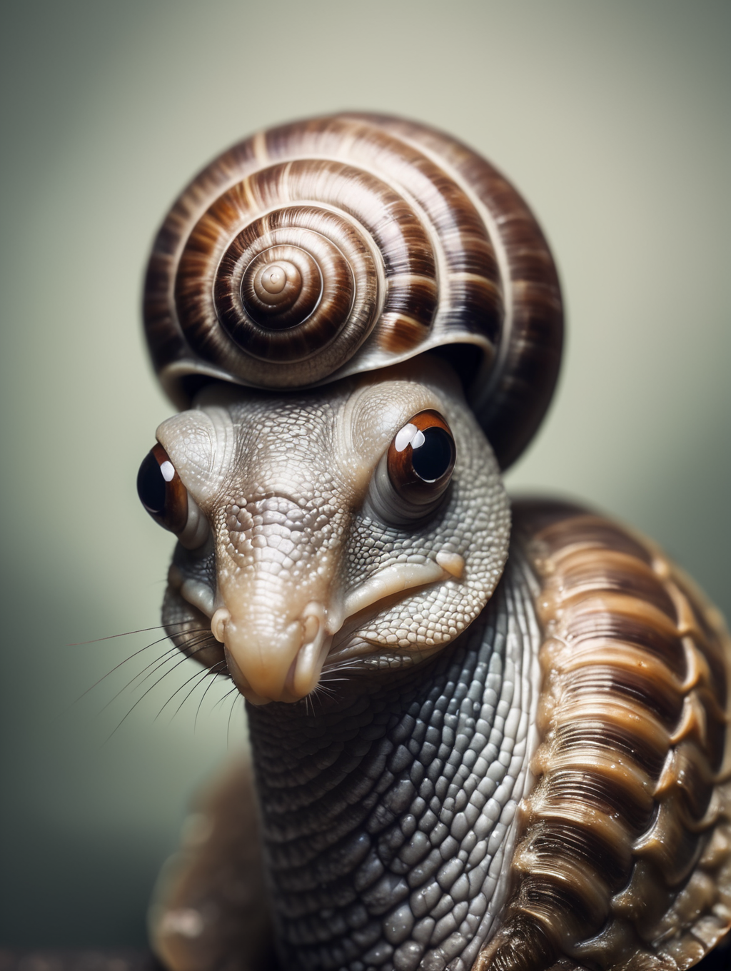 Premium Free ai Images | glam metal snail portrait