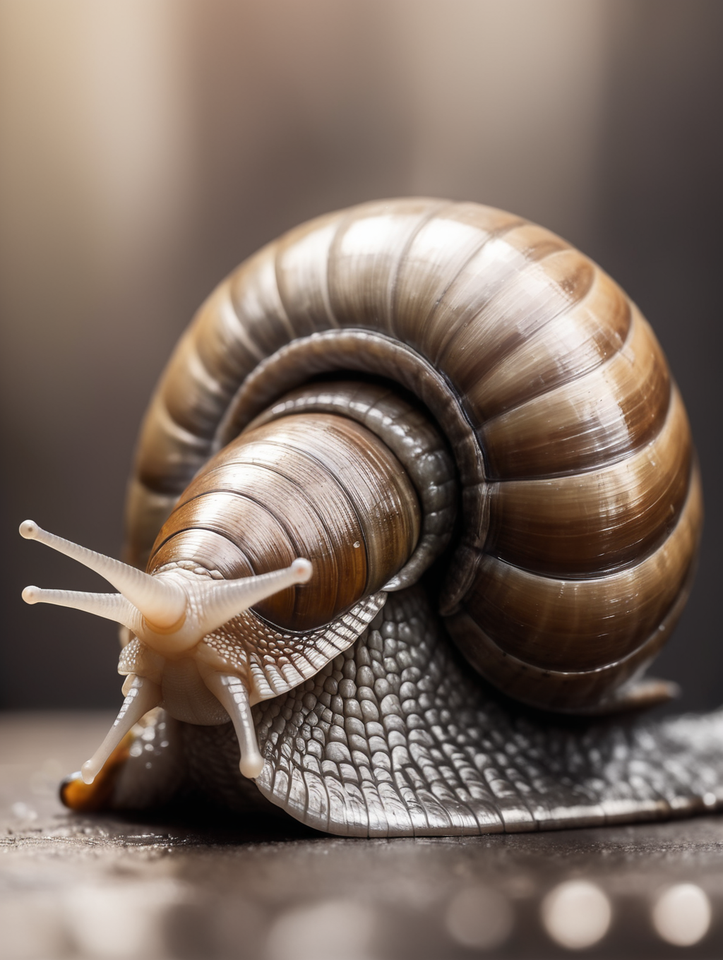 Premium Free ai Images | glam metal snail portrait