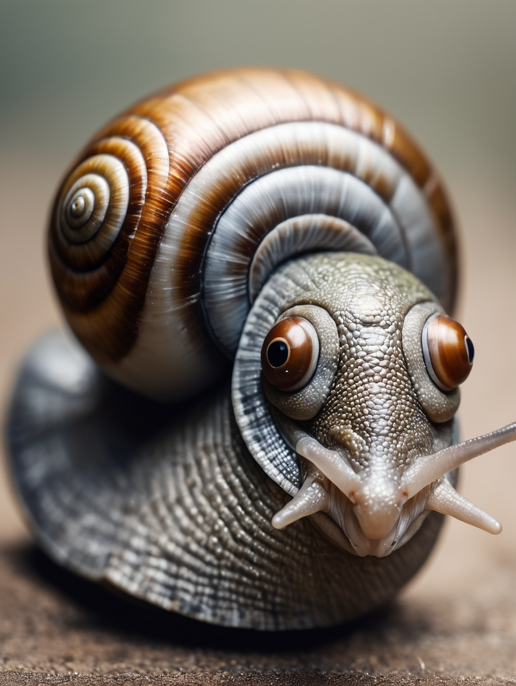 Premium Free ai Images | glam metal snail portrait