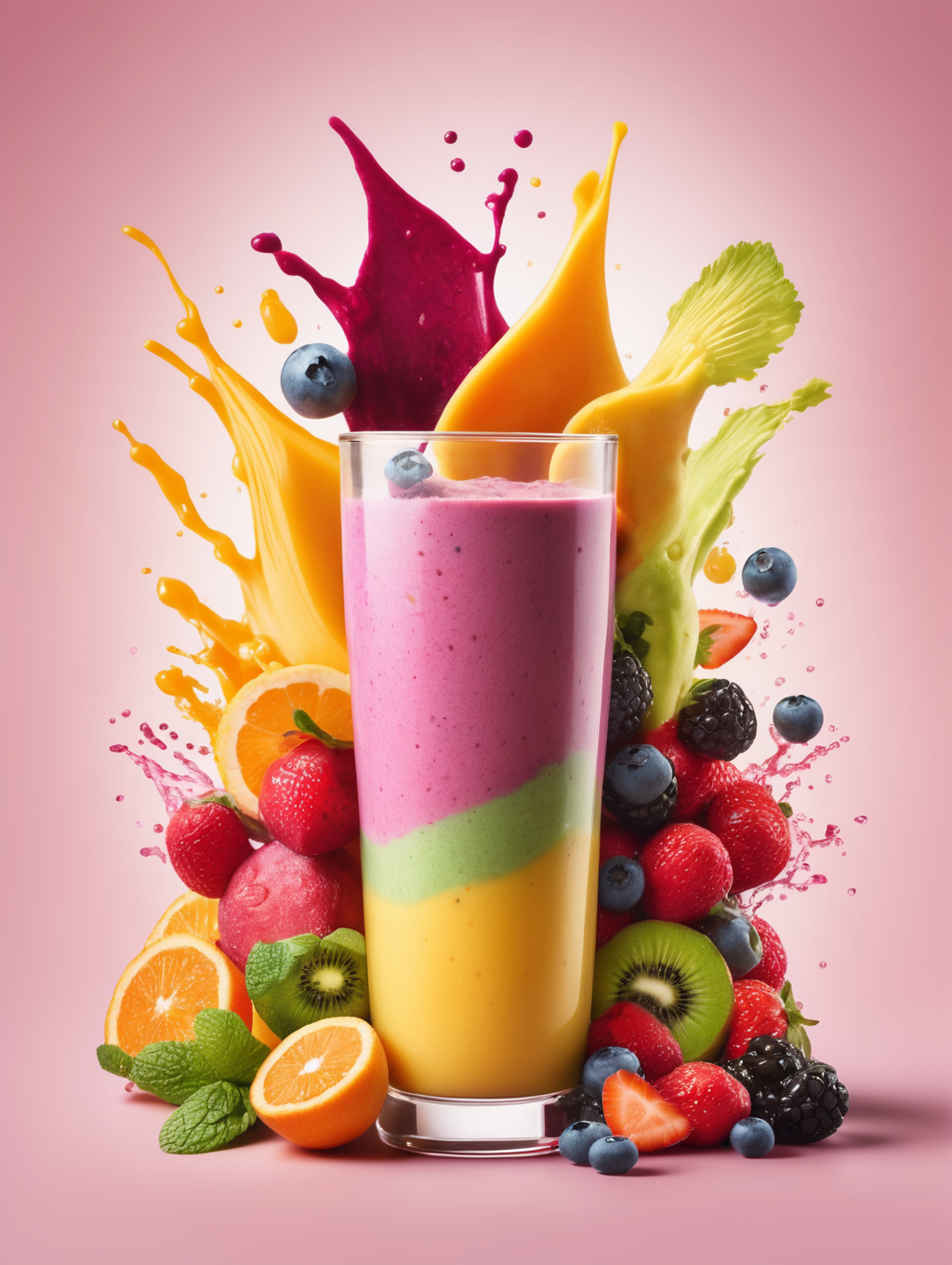 Premium Free ai Images | nutritious smoothie with dynamic splash