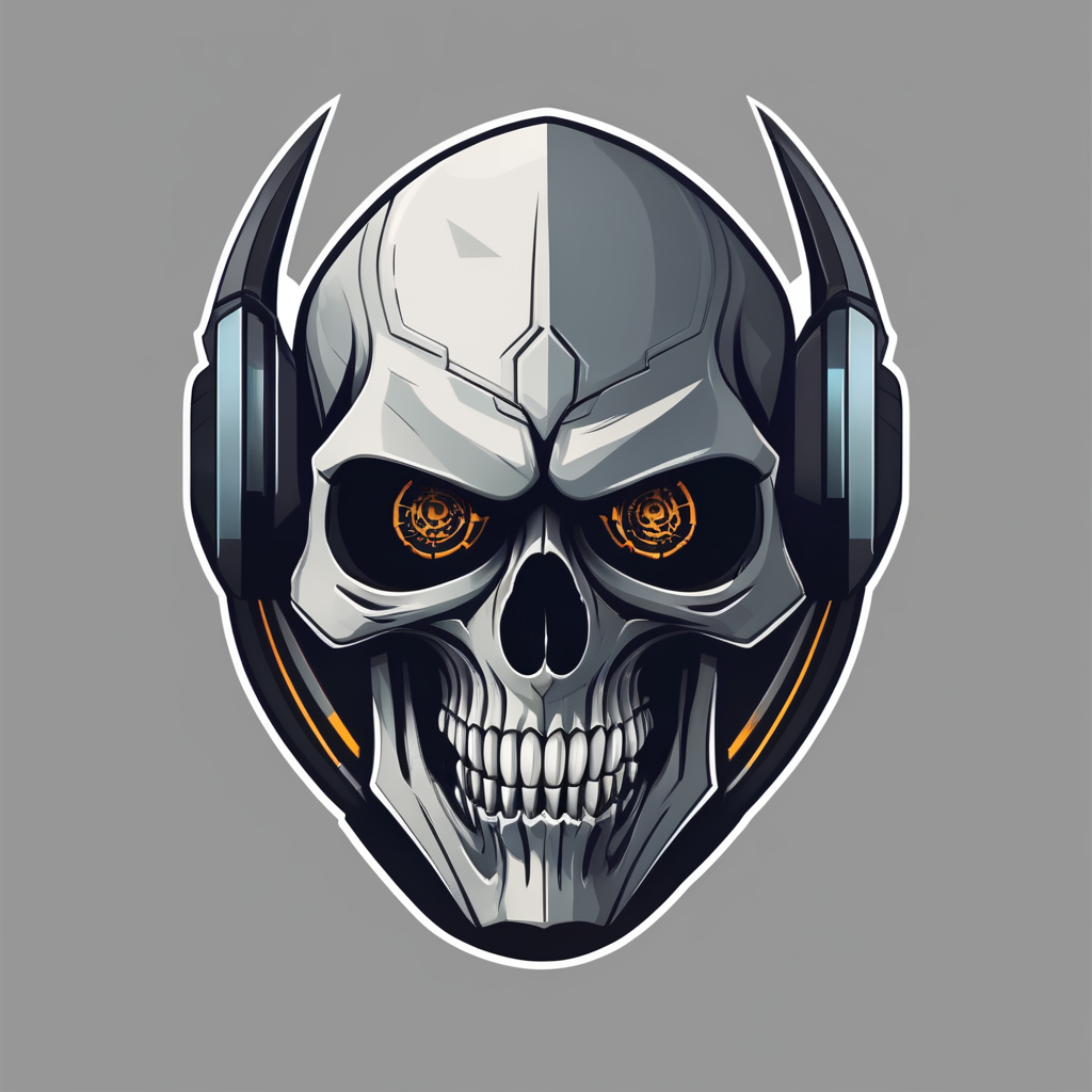 Premium Free ai Images | skull gaming logo futuristic reaper vector image