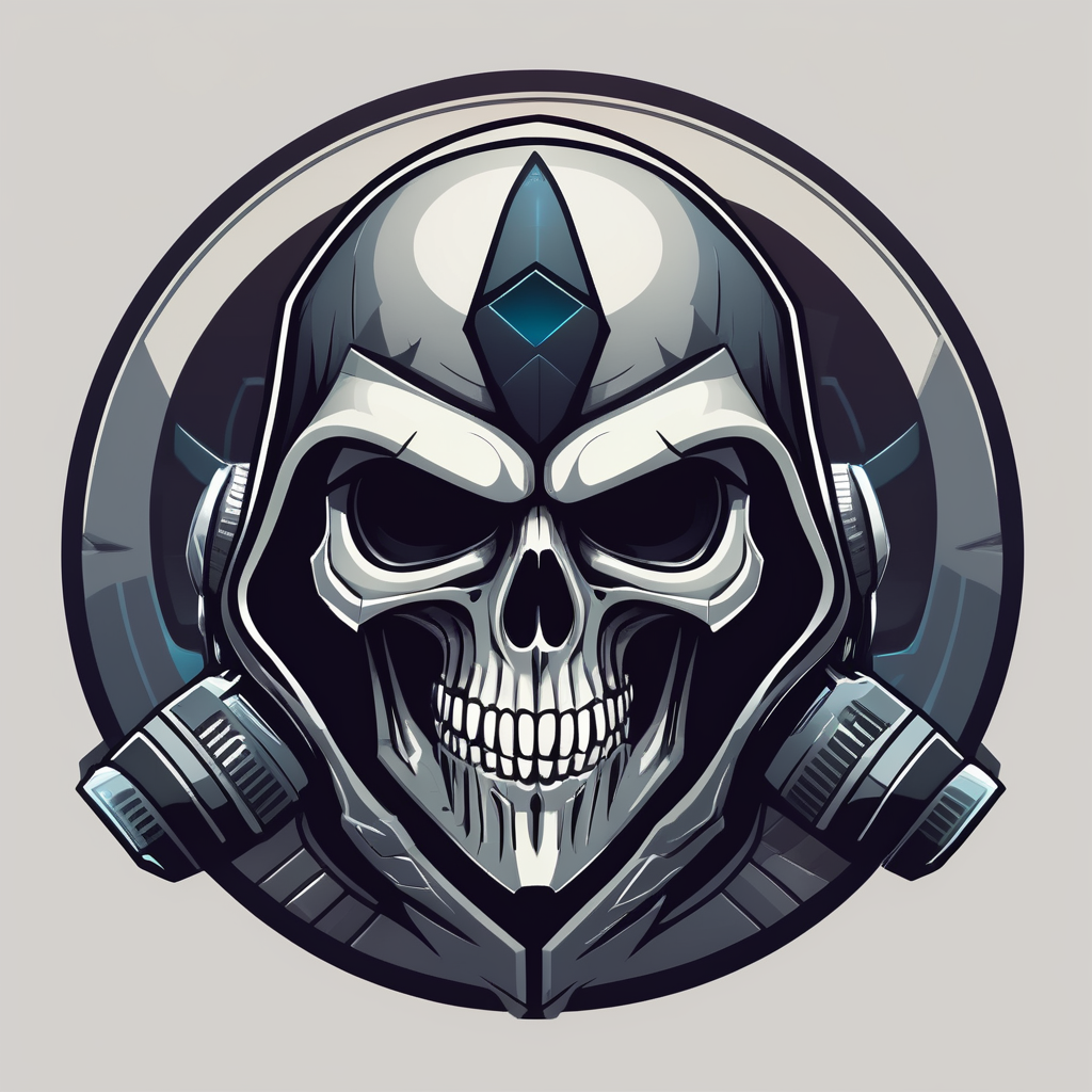Premium Free ai Images | skull gaming logo futuristic reaper vector image