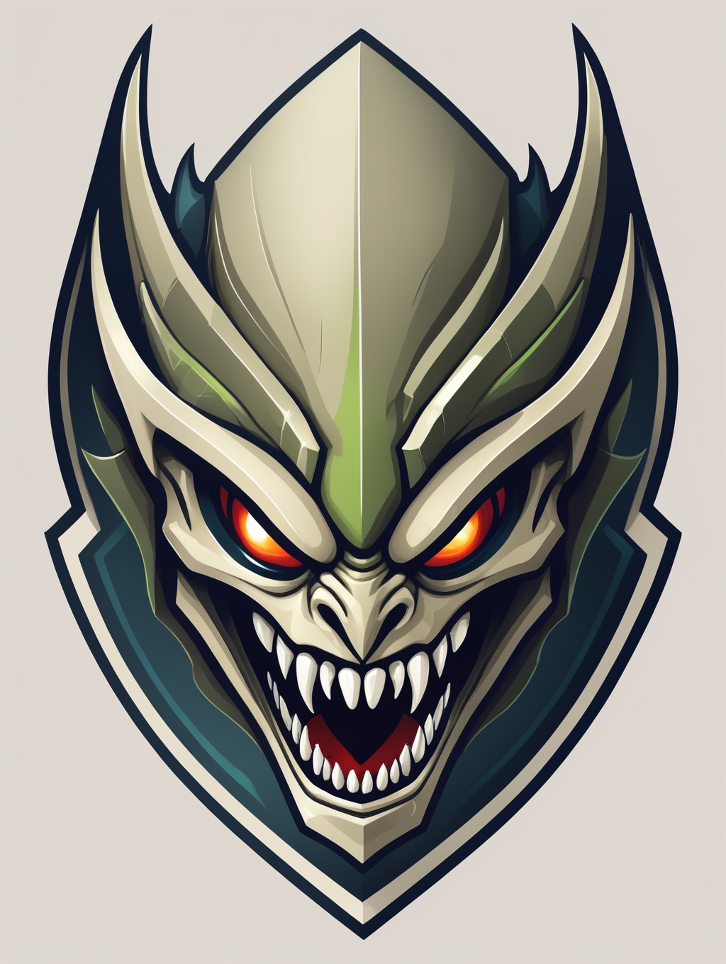 Premium Free ai Images | sharp teeth alien style esports logo detailed ...