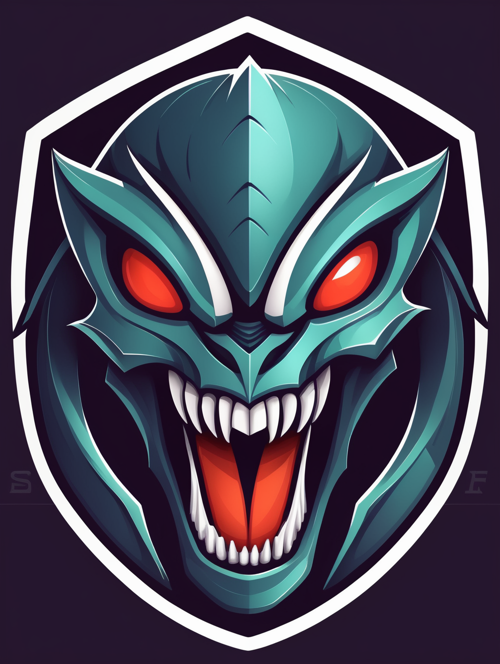 Premium Free ai Images | sharp teeth alien style esports logo detailed ...