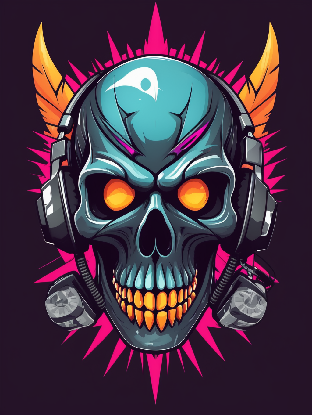 Premium Free ai Images | vector punk skull mascot logo bright colors ...