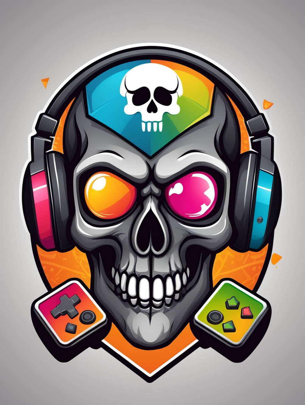 Premium Free ai Images | skull gamers mascot logo gaming bright colors ...