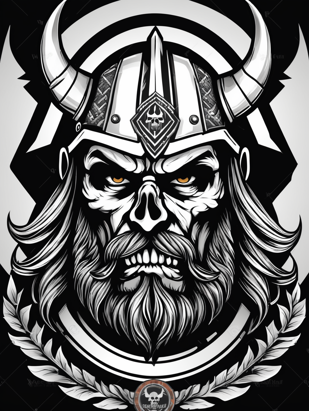 Premium Free ai Images | aggressive viking with beard skull military ...