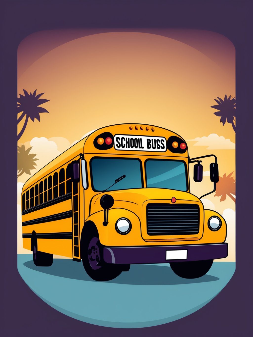 Premium Free ai Images | school bus vector mascot logo bright colors ...