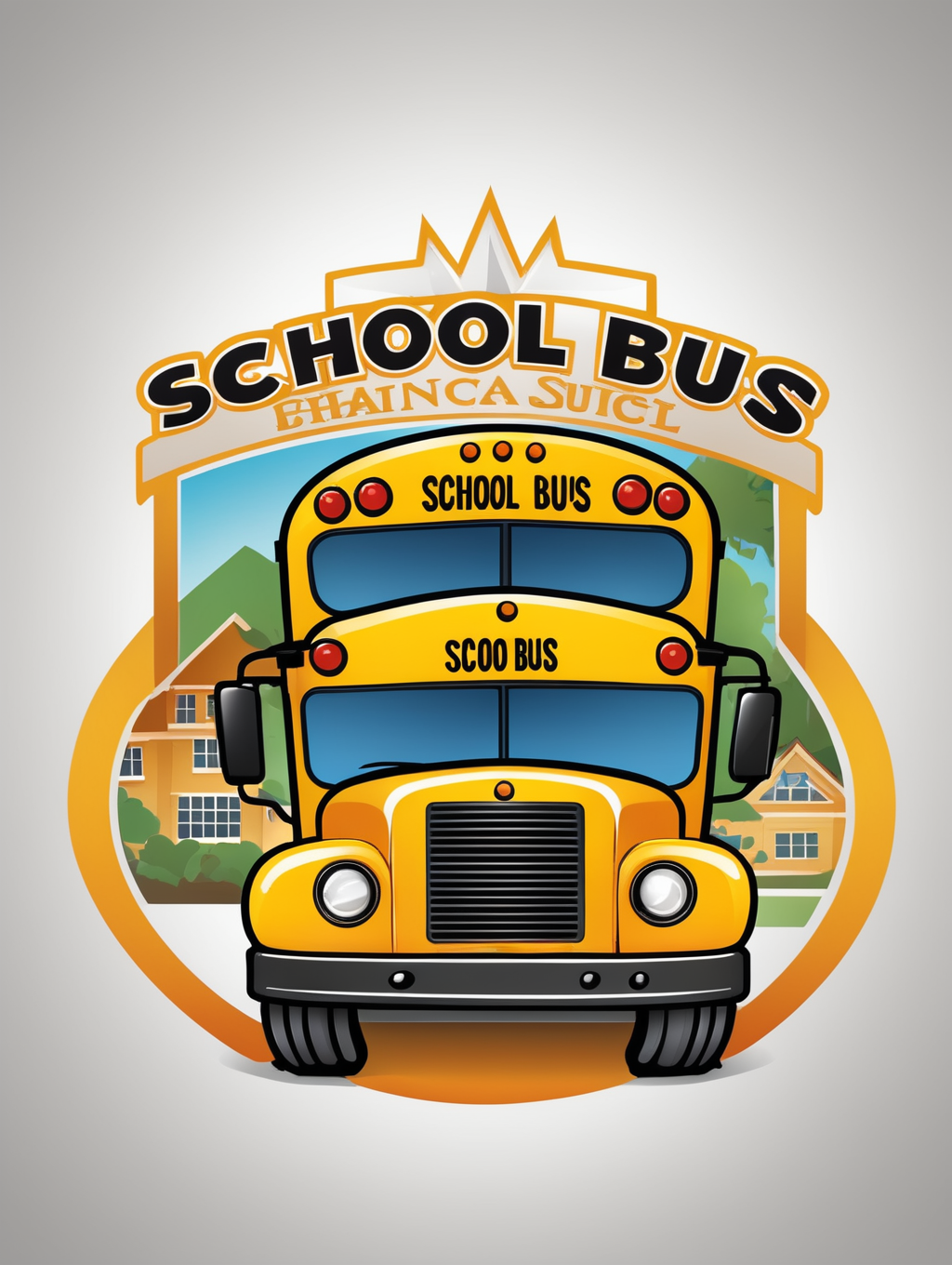 Premium Free ai Images | school bus vector logo mascot logo bright ...