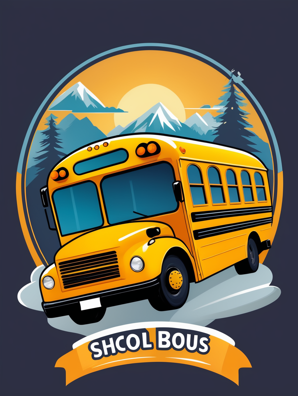 Premium Free ai Images | school bus vector logo mascot logo bright ...