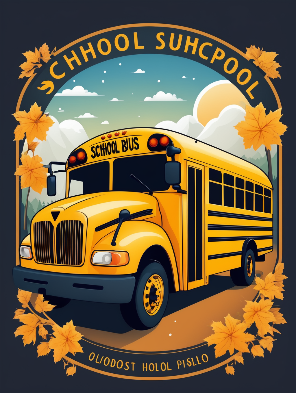 Premium Free ai Images | school bus vector logo mascot logo bright ...