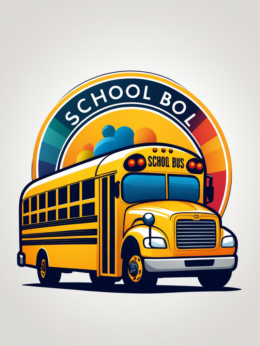 Premium Free ai Images | school bus vector logo mascot logo bright ...