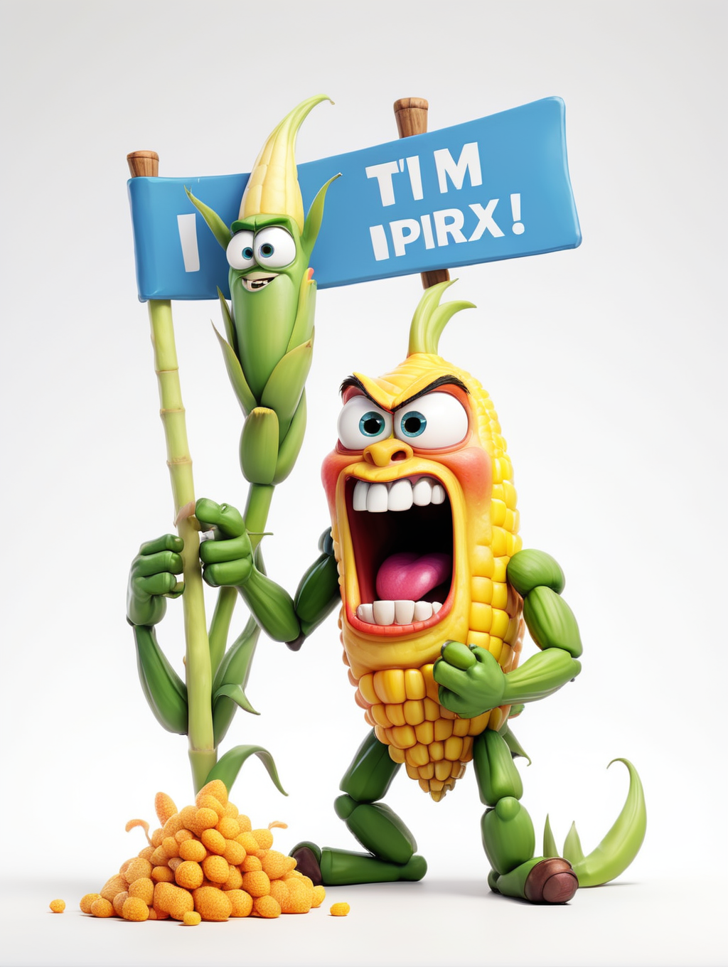 Premium Free ai Images | realistic angry genetically modified corn ...