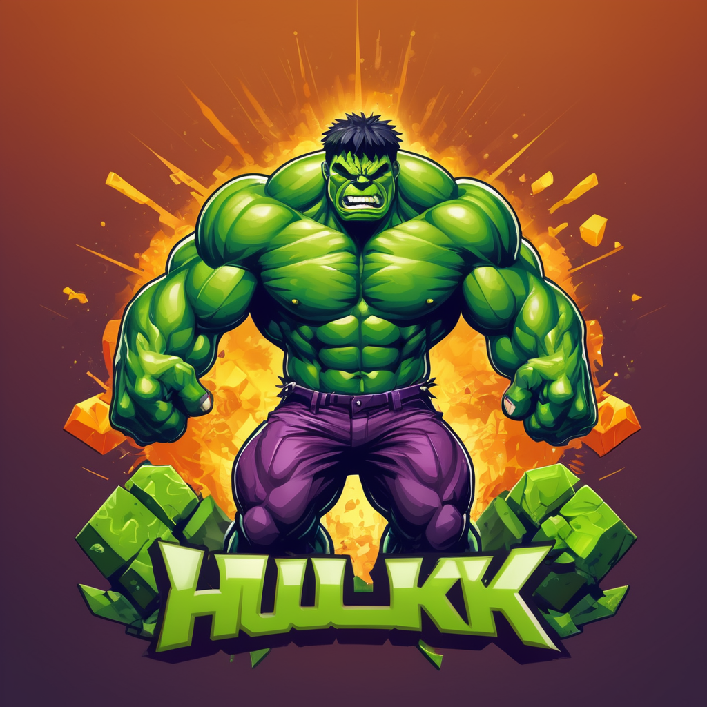 Premium Free ai Images | vector hulk smash mascot logo gaming bright ...