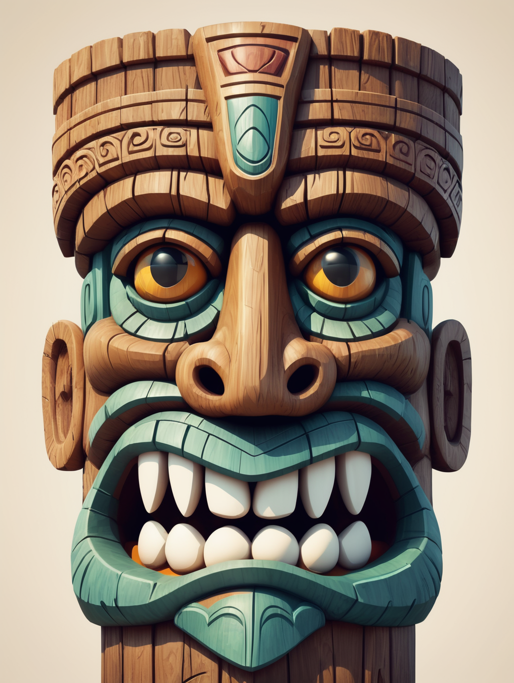 Premium Free ai Images | tiki bar totem pole mascot head avatar
