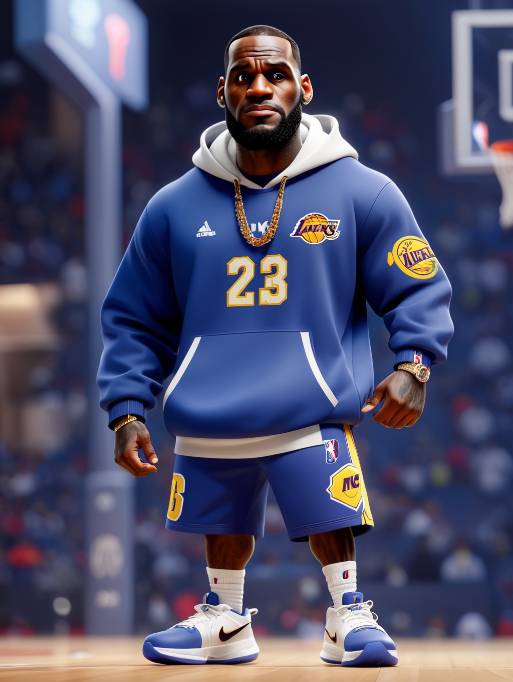 Premium Free ai Images | lebron james in luxury streetwear