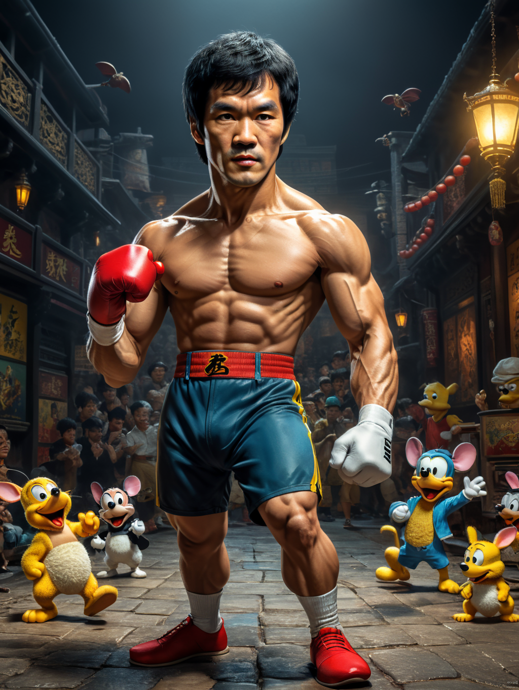 Premium Free ai Images | bruce lee as cartoon character such as mickey ...