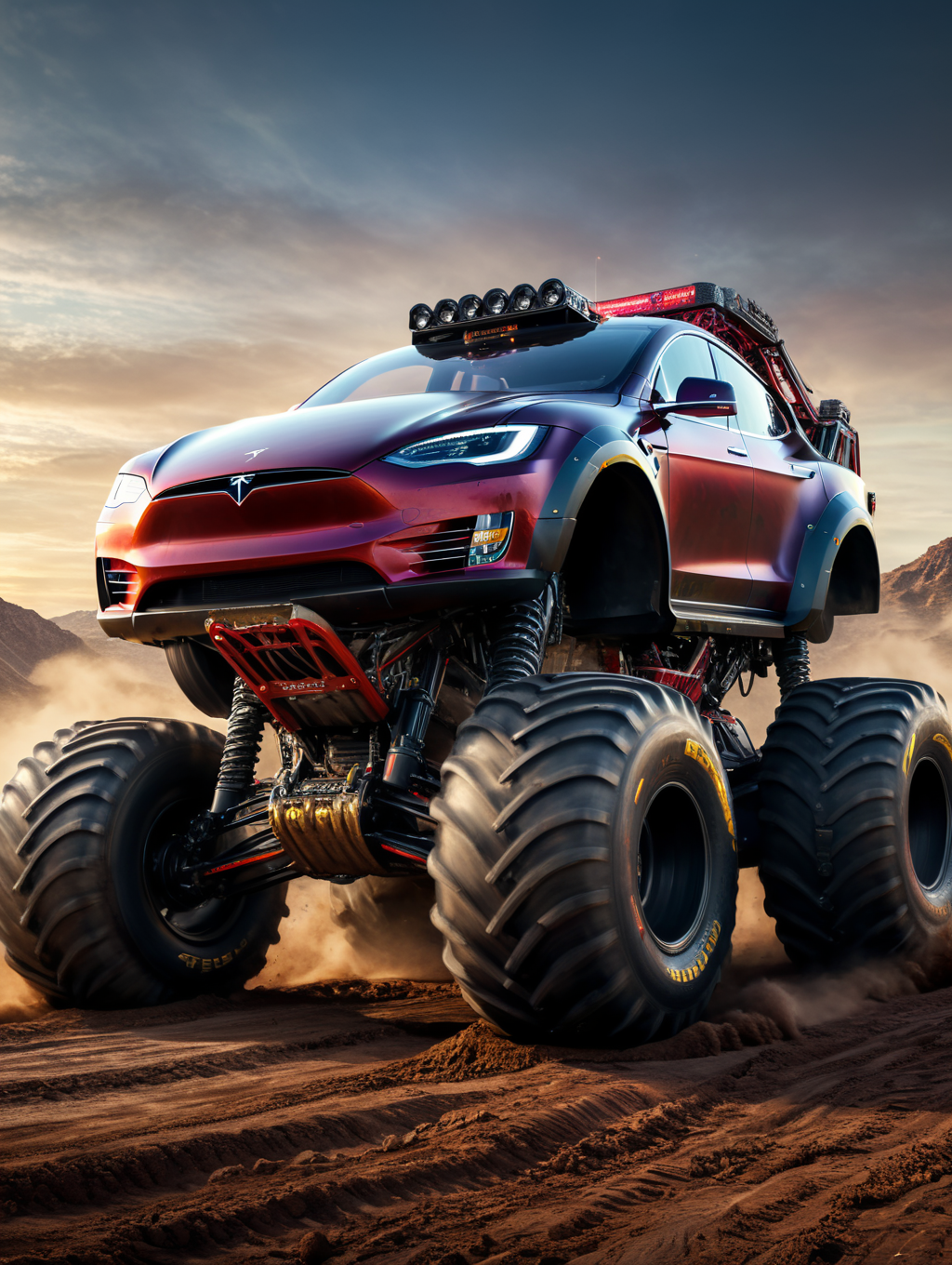 Premium Free ai Images | tesla monster truck