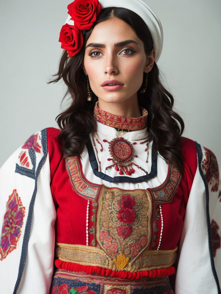 Premium Free ai Images | portrait of traditional bulgarian woman ...