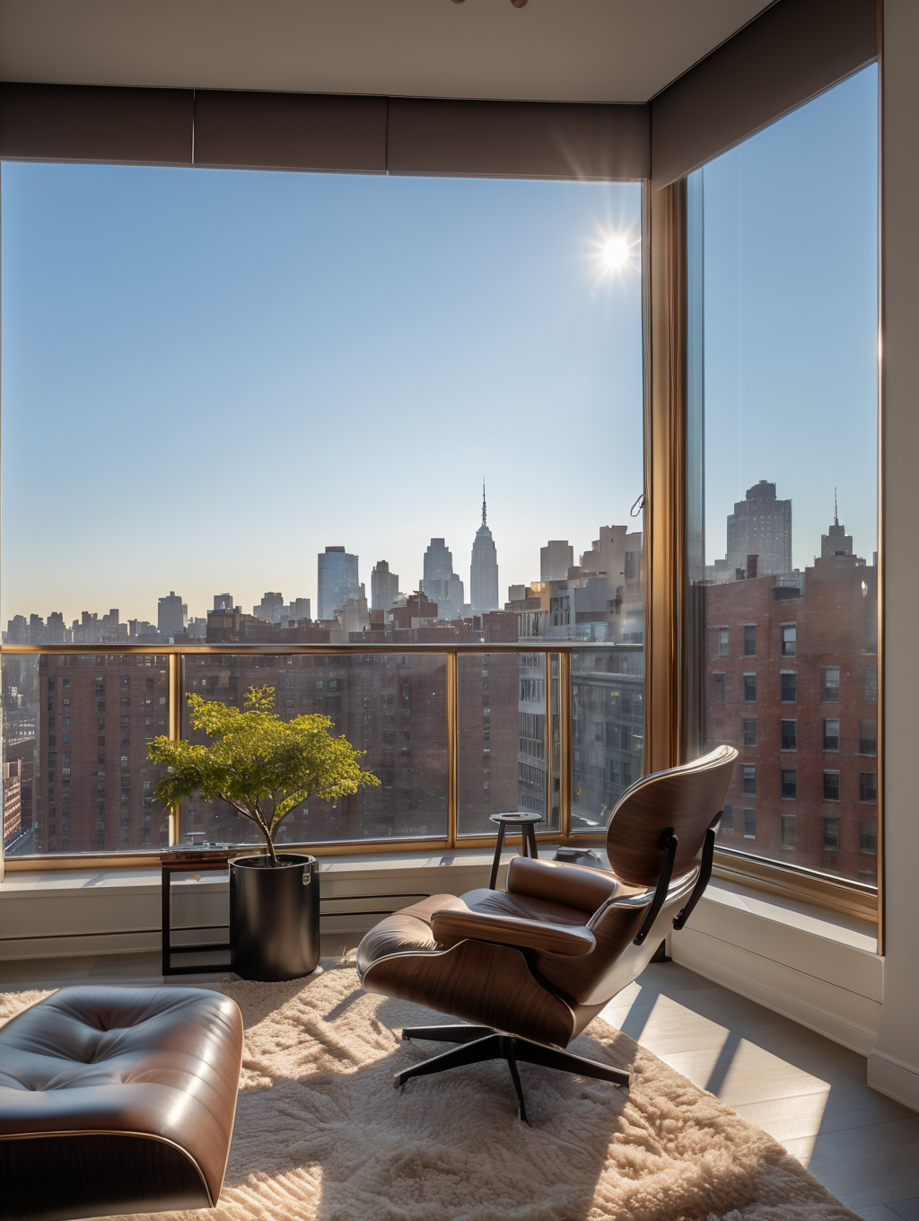Premium Free ai Images | corner window of understated luxury apartment ...