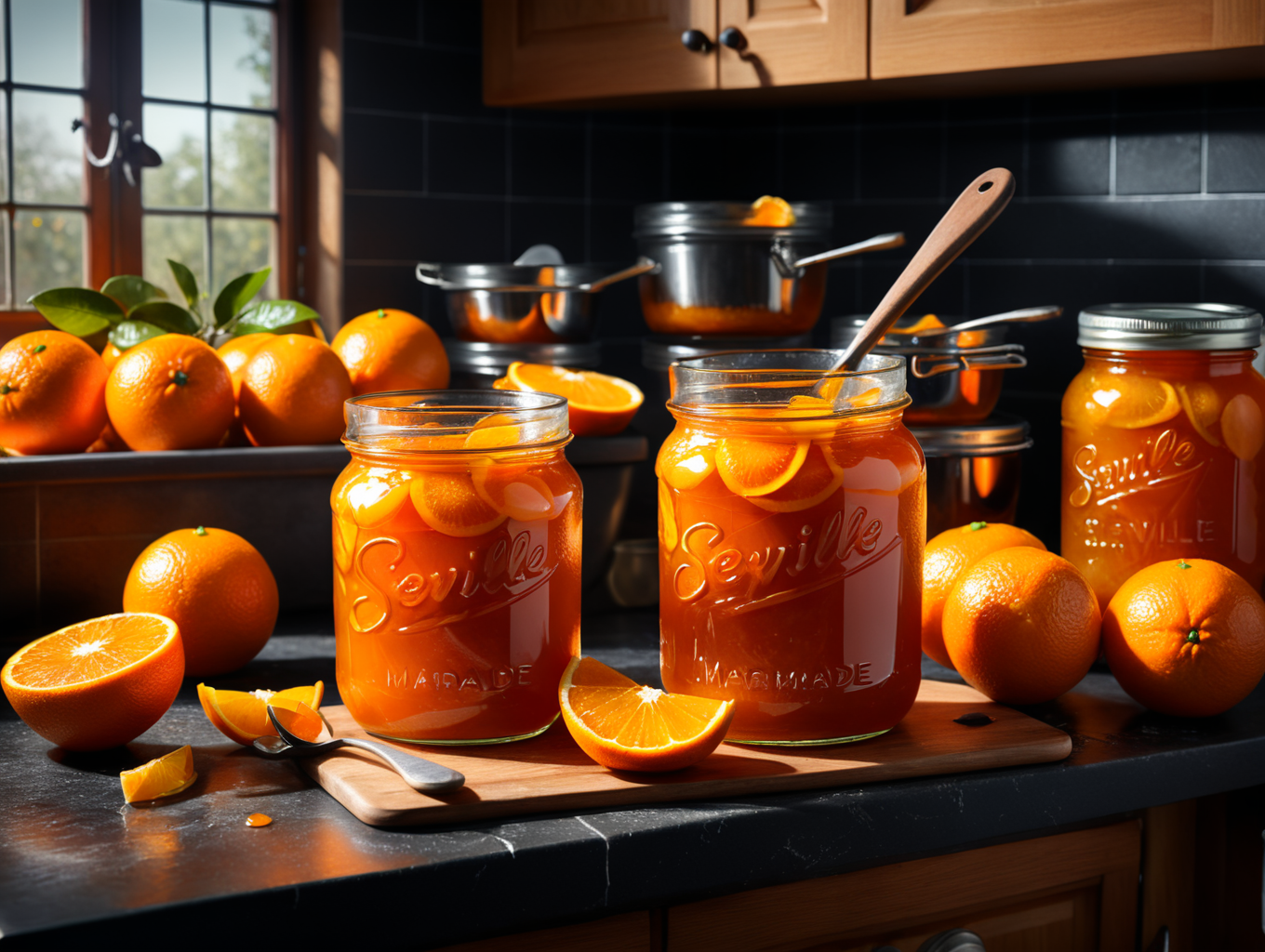Premium Free ai Images | jar of homemade seville orange marmalade with ...