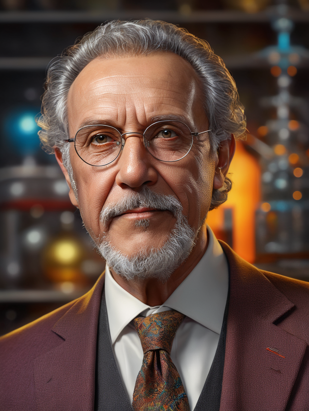 Premium Free ai Images | half bust portrait of famous scientist bright ...