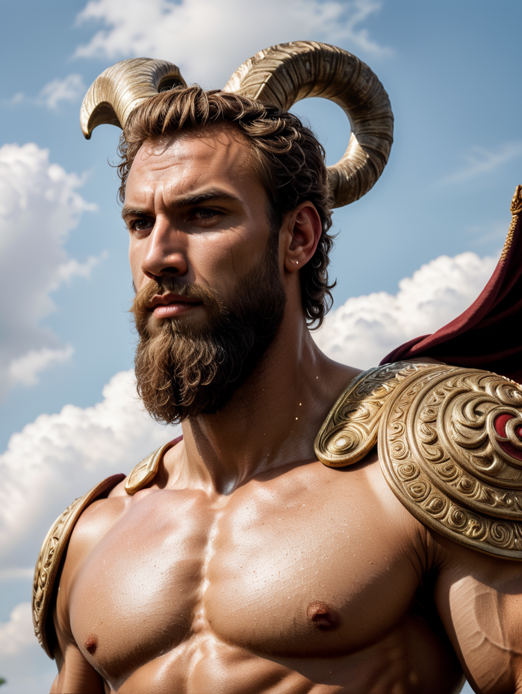 Premium Free ai Images | realistic greek god ajax clear isolated white ...