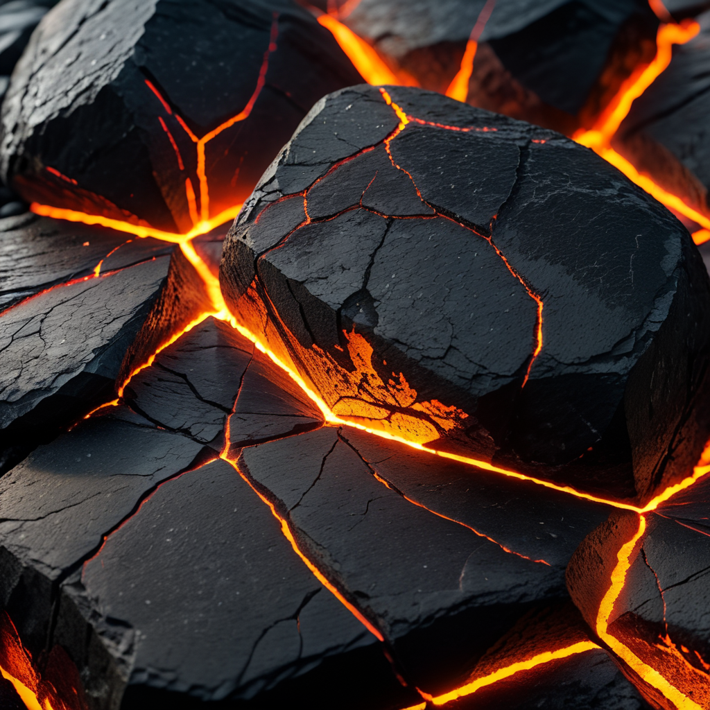 Premium Free ai Images | close up of an intense glow of lava in dark ...